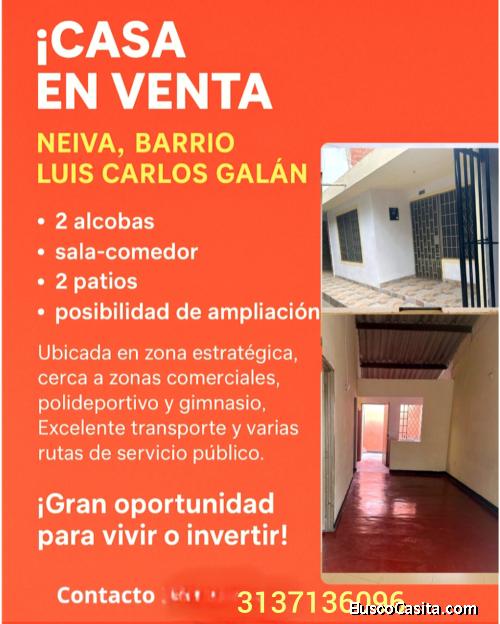 Casa en venta – Barrio Luis Carlos Galán Las casas ya están subiendo de ...